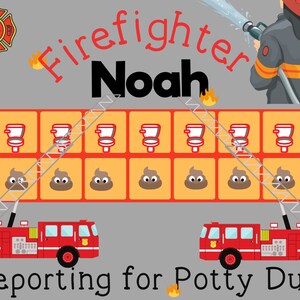 Fire Truck Potty Chart - Etsy