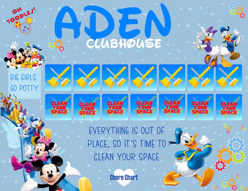 Donald Duck Potty Chart - Etsy