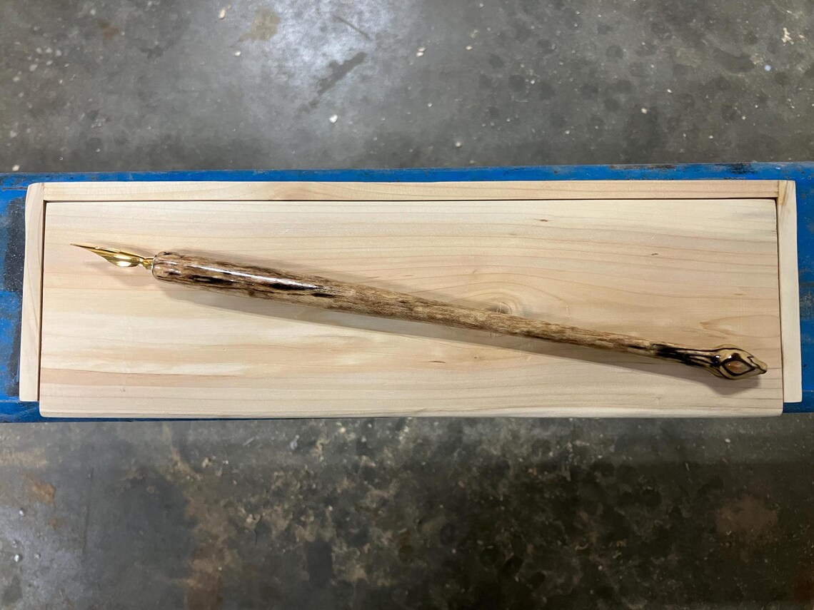 Beautiful, Stabilized, Spalted, Hard Maple Dip Pen, Custom Made Cedar ...