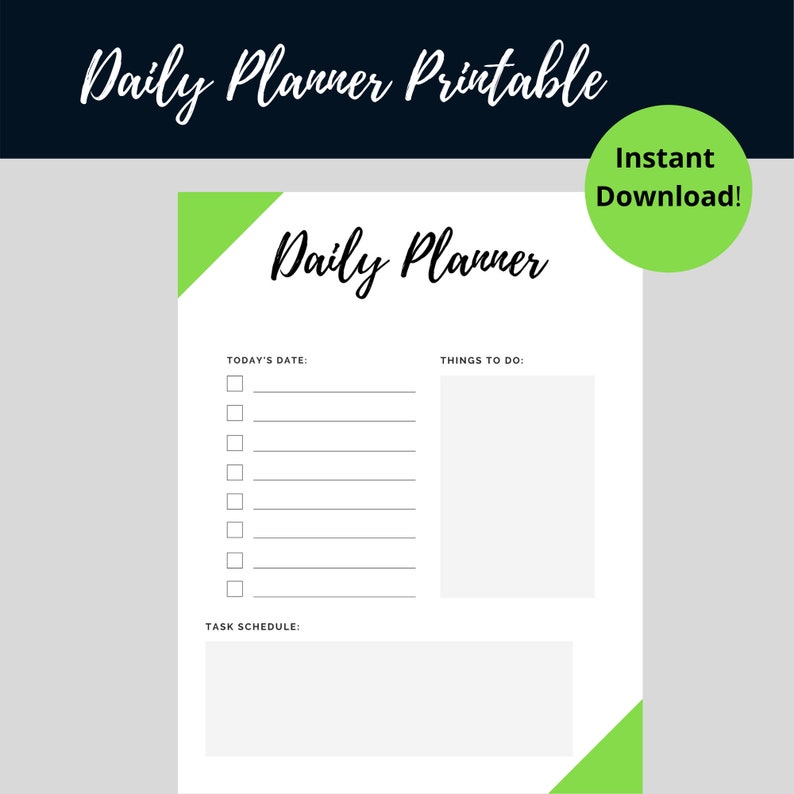 Daily Planner, Daily Checklist, Daily Checklist Planner - Etsy
