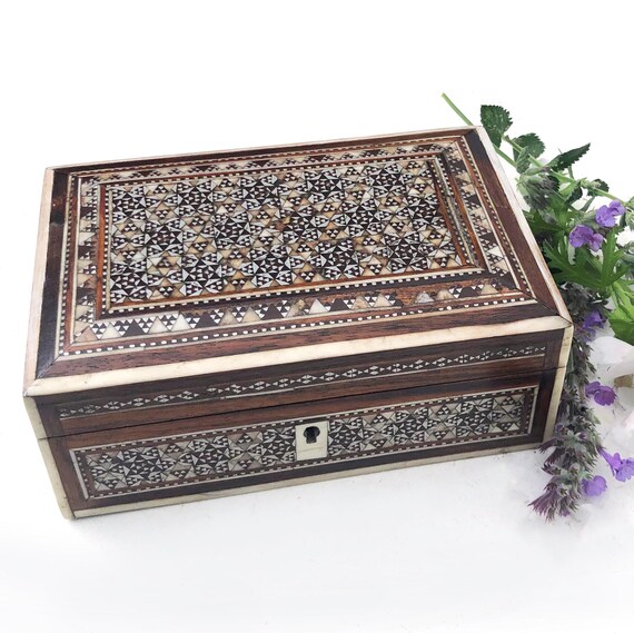 Antique Moroccan micro mosaic box-Vintage micro Mosai… - Gem