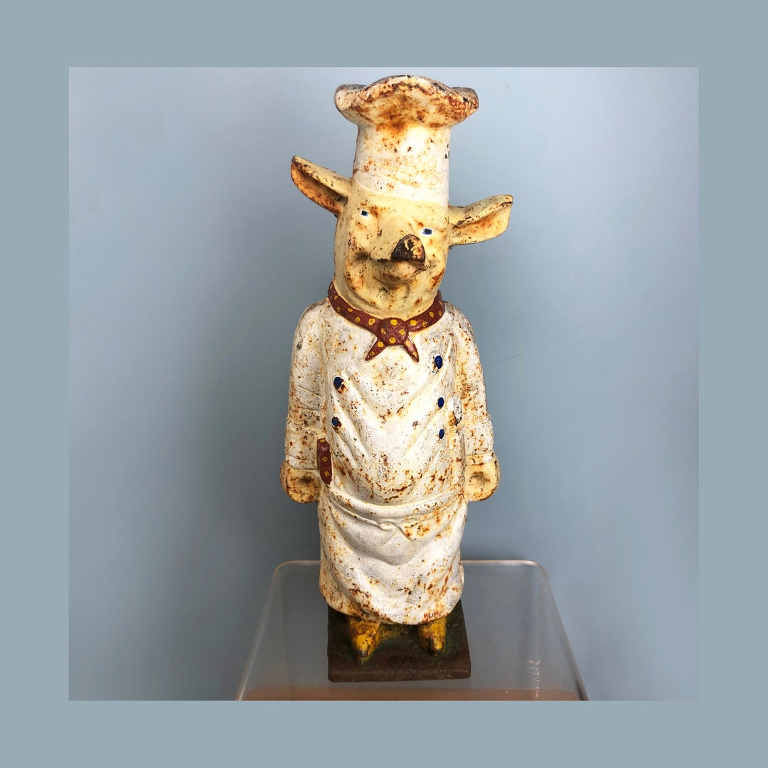Antique Cast Iron Pig-1890's Pig Chef Shop Display-large - Etsy