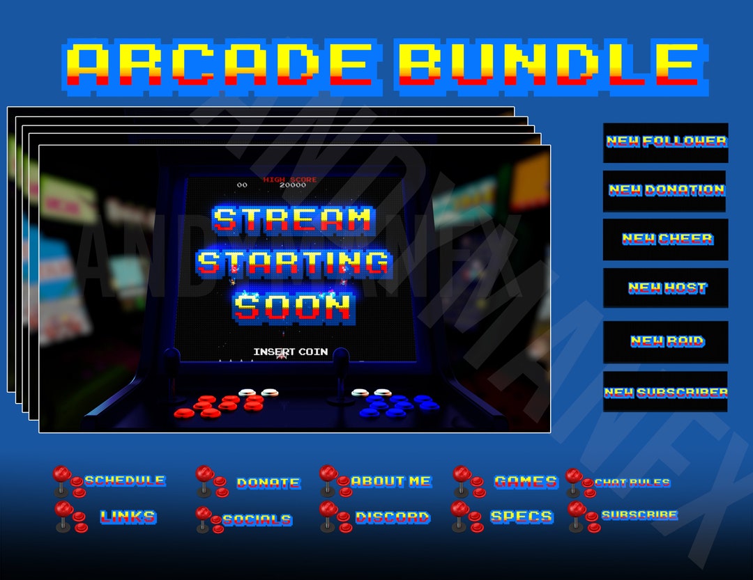 Animated Arcade Stream Overlay Bundle - Etsy UK