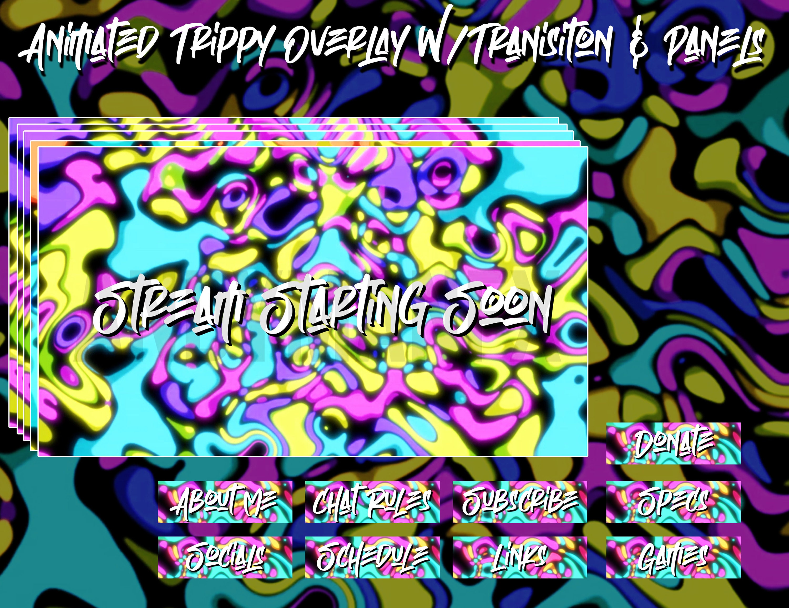 Trippy Overlay W/tranisiton & Panels - Etsy