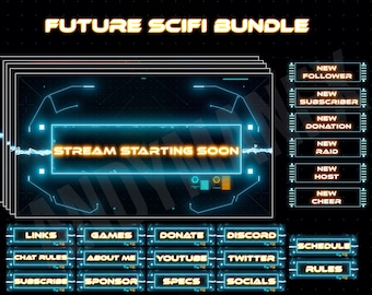 Metallic Sector Animated Stream Package-twitch Graphic Overlay/futuristic Modern Design/sci-fi ...