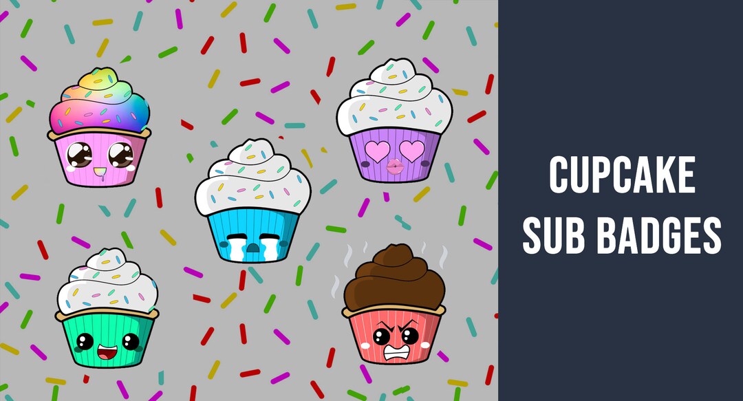 Cupcake Sub Badges - Etsy
