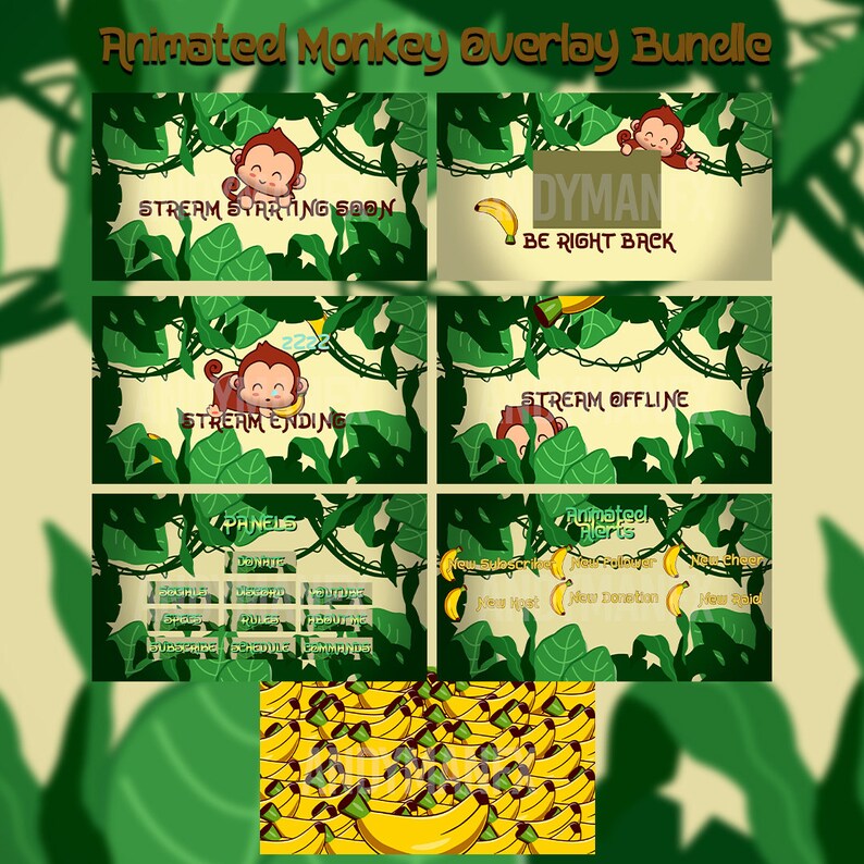 Animated Monkey Overlay Bundle - Etsy