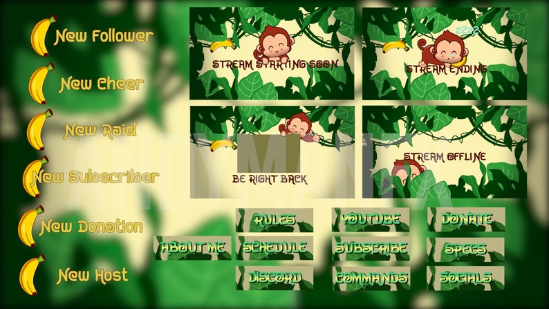 Animated Monkey Overlay Bundle - Etsy