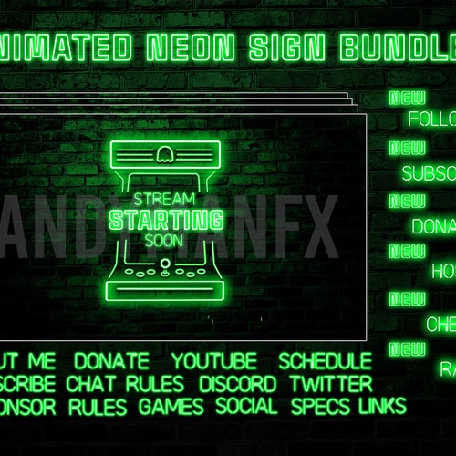 Green Neon Twitch Overlay Package Minimal Lime Green Neon - Etsy Canada