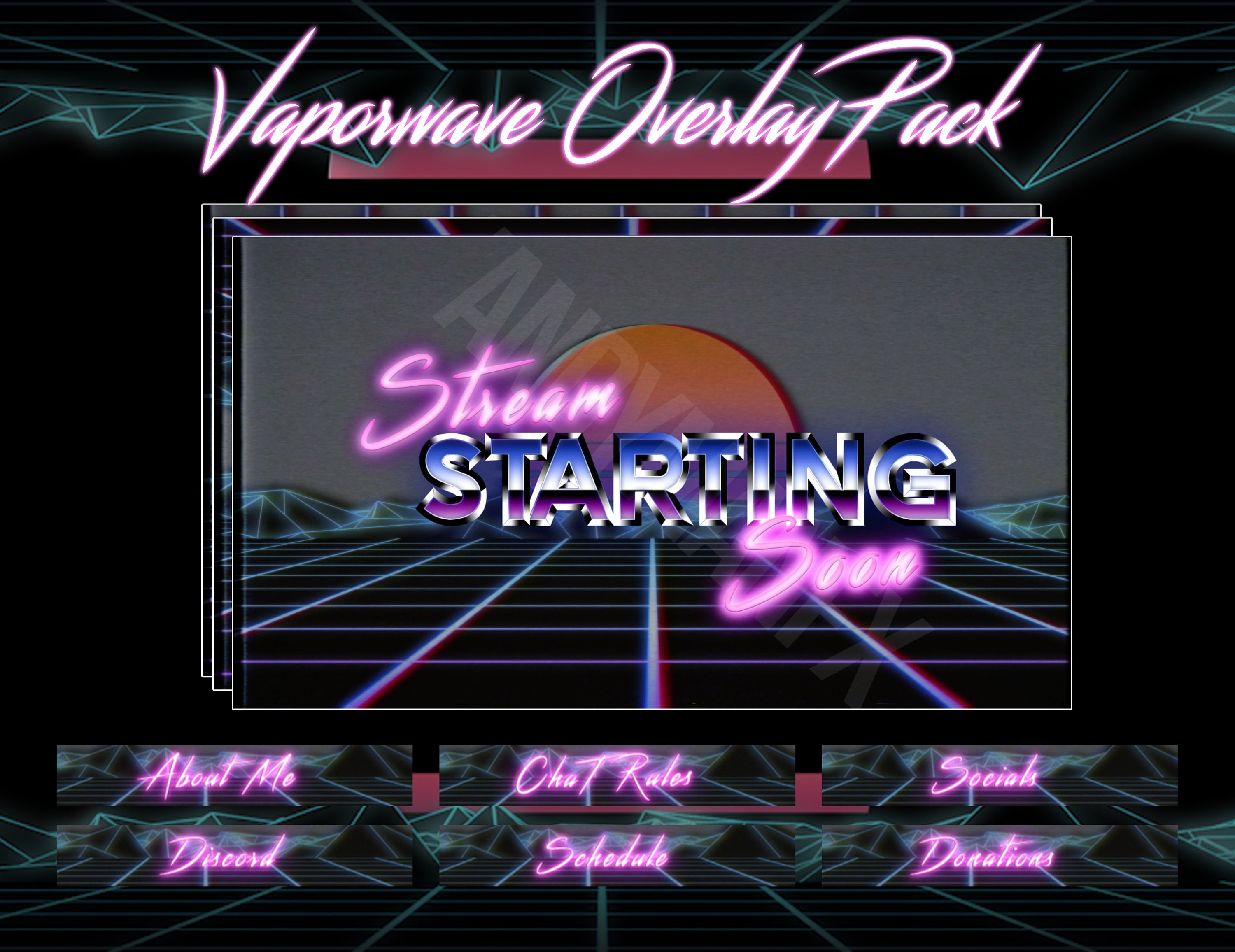 Vaporwave Overlay Pack - Etsy
