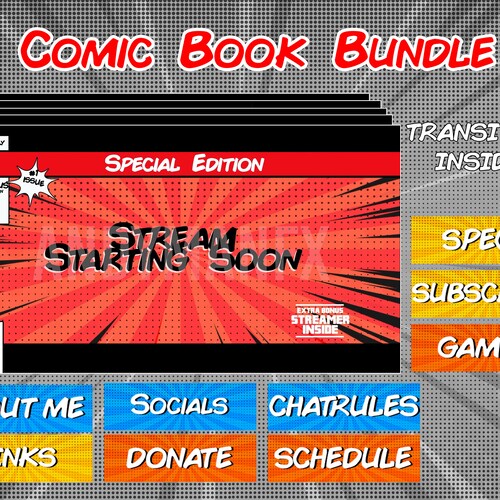Comic Book Theme Overlay Bundle W/ Page Turn Transition and - Etsy
