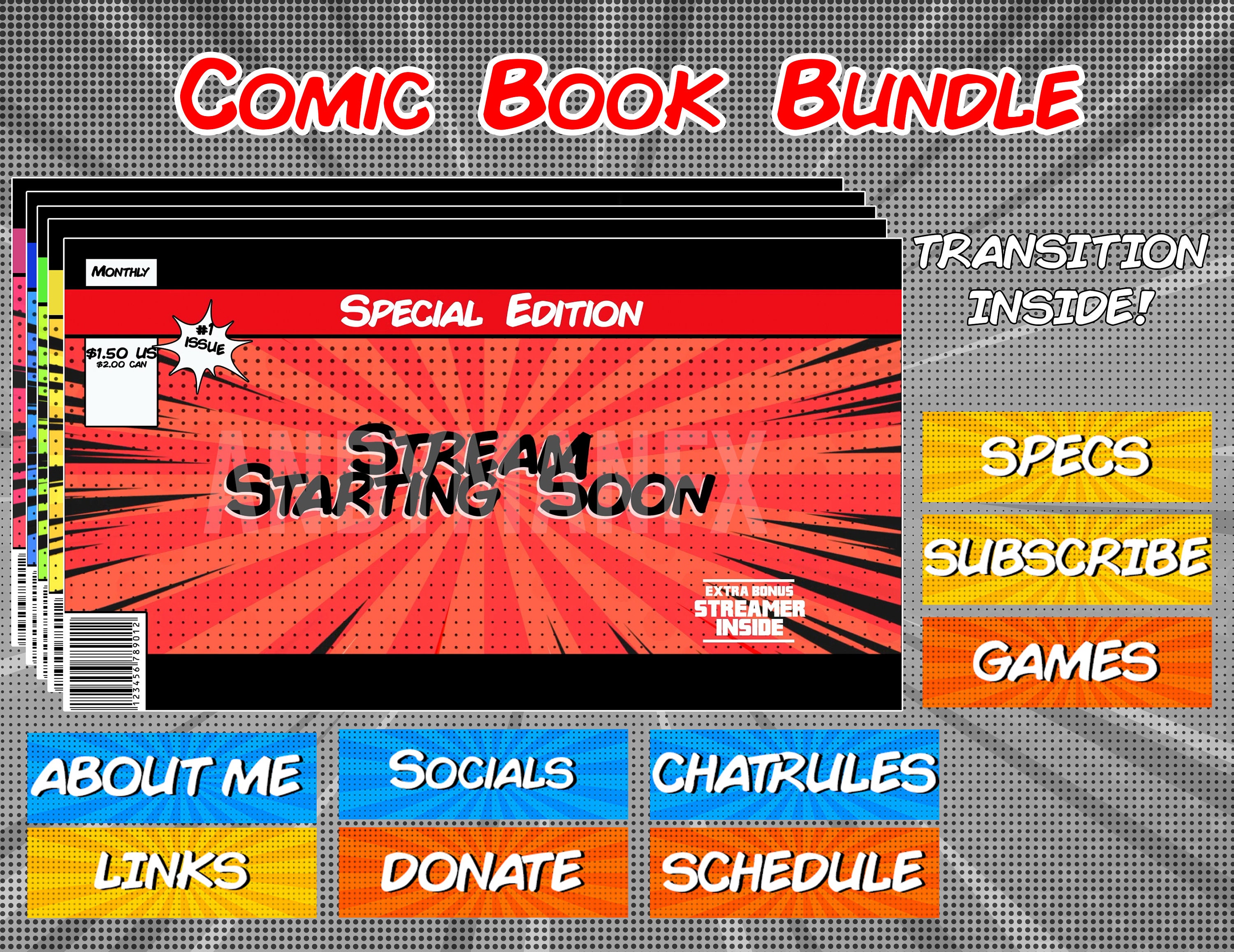 Comic Book Theme Overlay Bundle W/ Page Turn Transition and Panels - Etsy