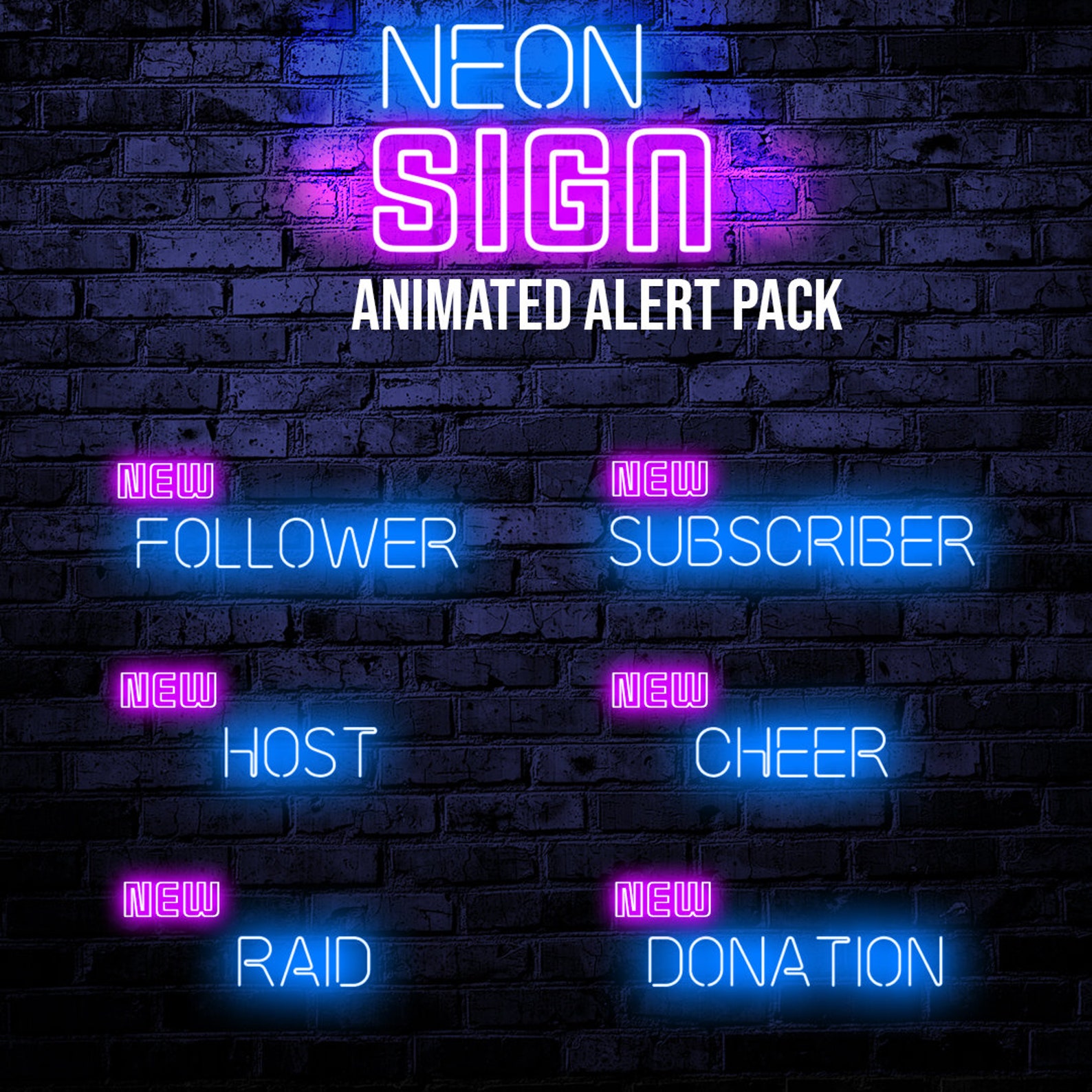 Neon Sign Overlay Bundle | Etsy