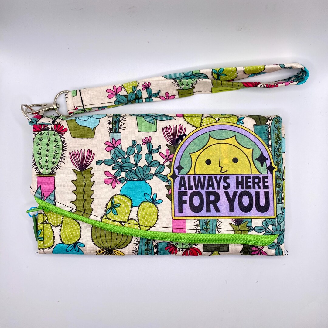 Handmade Trifold Wallet: House Plant Print Fabric Large Capacity Clutch ...