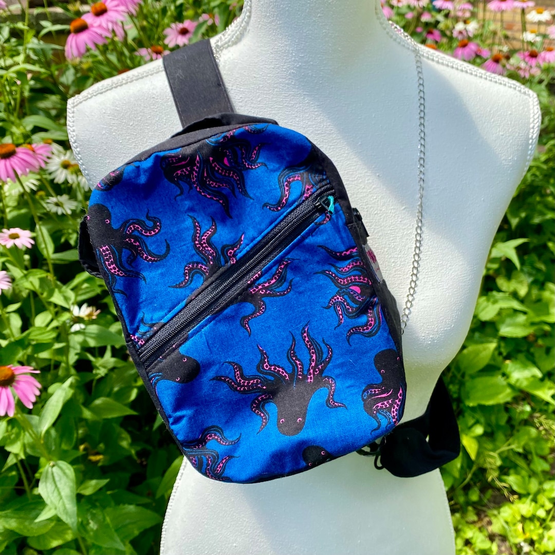 Black and Blue Octopus Crossbody Bag HTF Print Dark Blue and Black ...