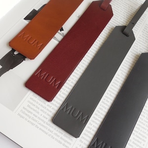 Mum Embossed Leather Bookmark , Handmade Bookmark, Book Lovers ...