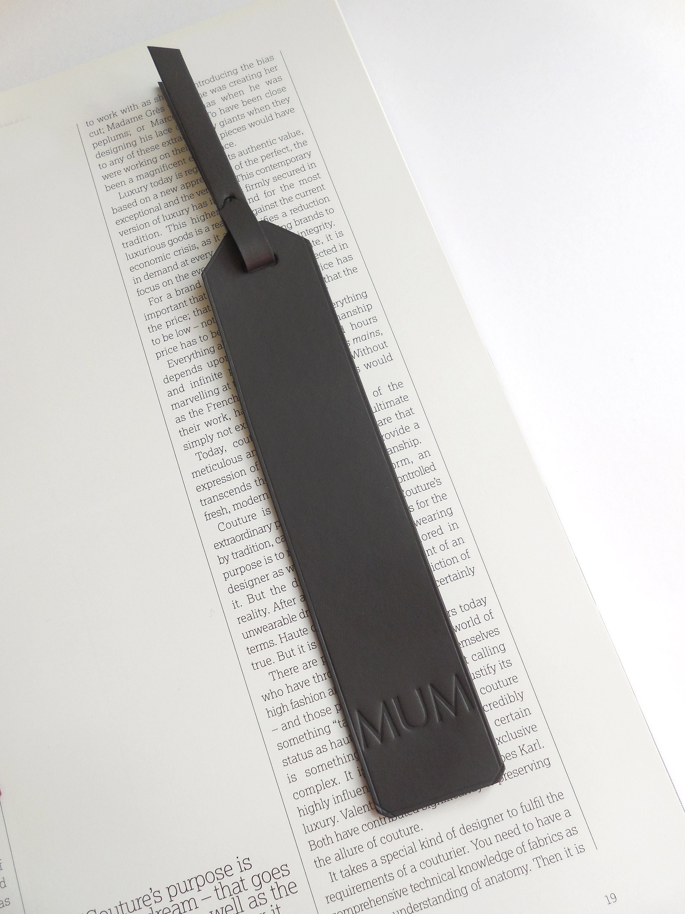 Mum Embossed Leather Bookmark , Handmade Bookmark, Book Lovers ...