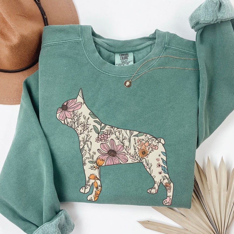 Boston Terrier Wildflowers - Etsy