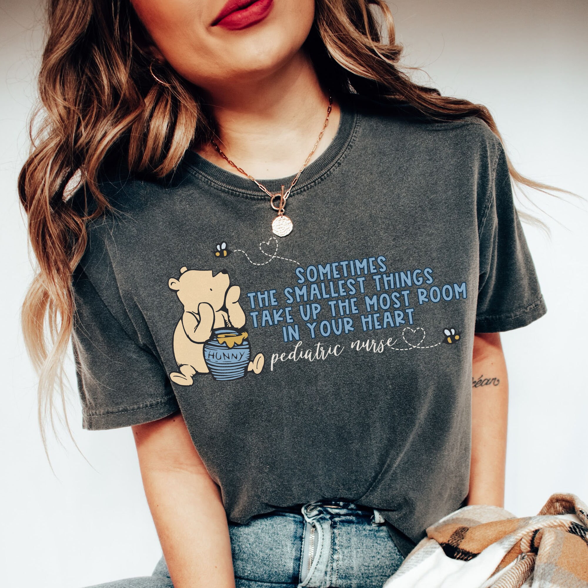 Comfort Colors® Pediatric Nurse Shirt, Winnie the Pooh Peds Nurse ...