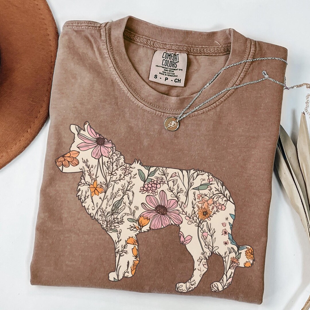 Comfort Colors® Border Collie Shirt, Wildflowers Border Collie T-shirt ...
