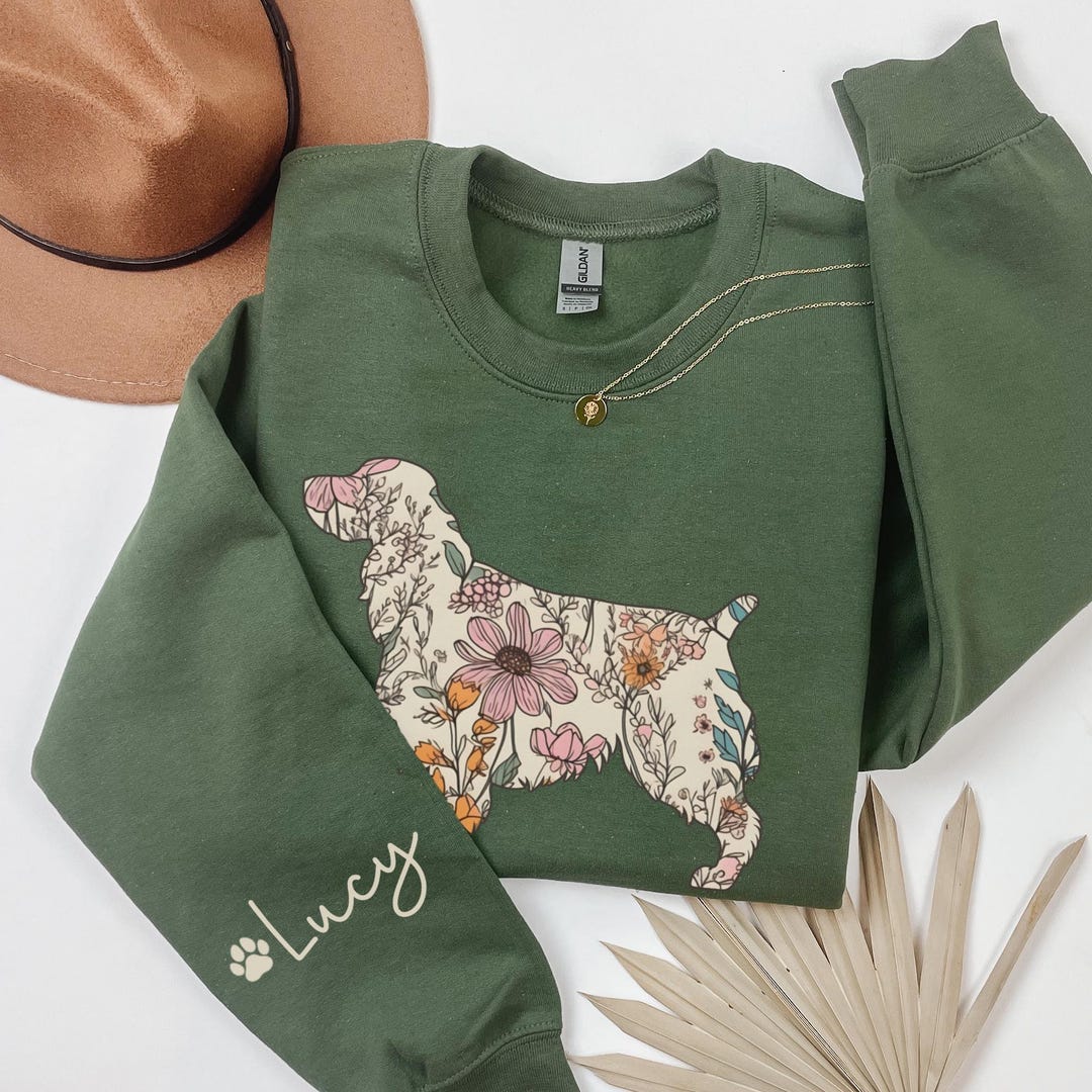 Custom English Springer Spaniel Sweatshirt: Floral Dog Mom Gift - Etsy