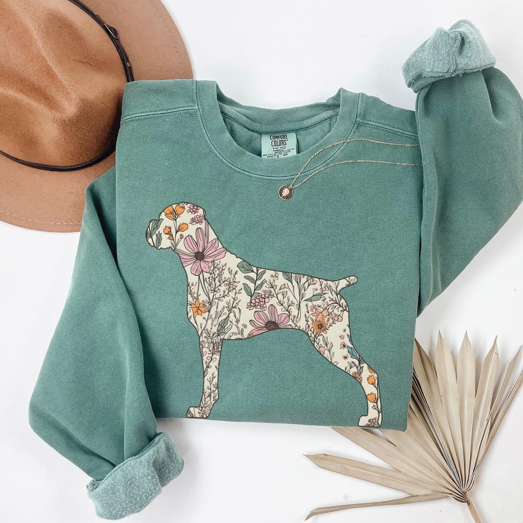 Comfort Colors® Boxer Sweatshirt, Floral Boxer Mama Crewneck ...