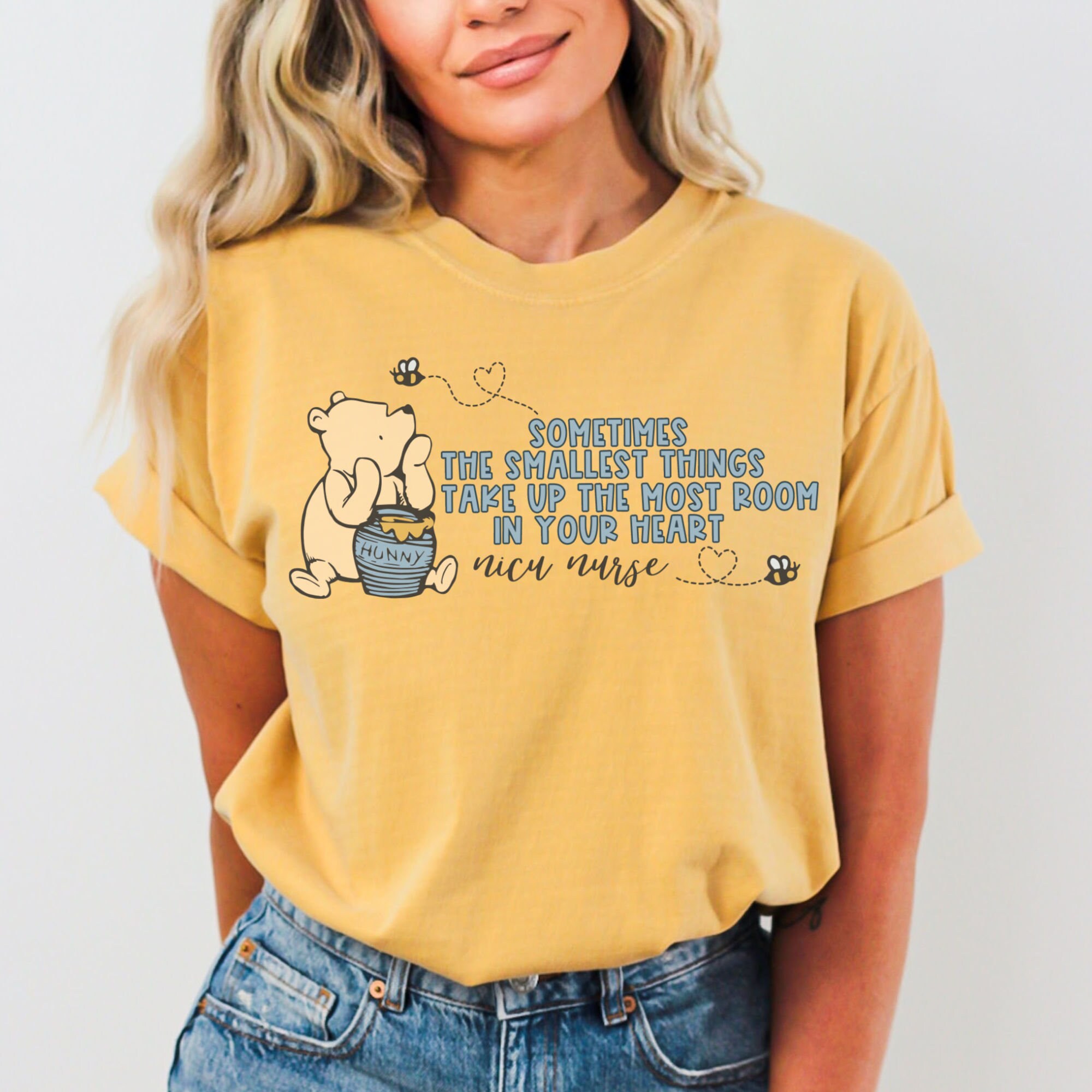 Comfort Colors® Winnie the Pooh NICU Nurse Shirt, Vintage Bear Neonatal ...