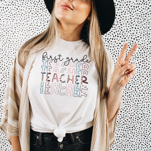 First Grade Teacher Shirt 1st Grade Teacher Cute Teacher Tee - Etsy
