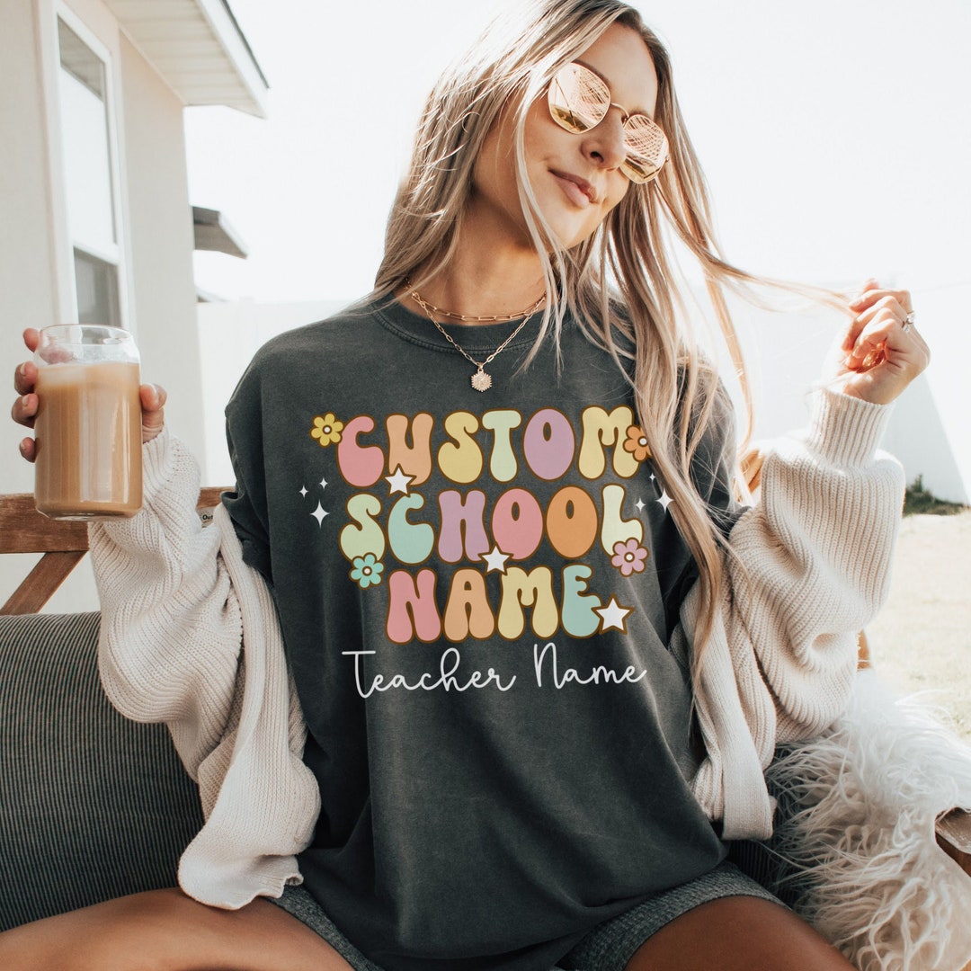 Custom School Shirt, Comfort Colors® Personalized School Mascot Tshirt ...