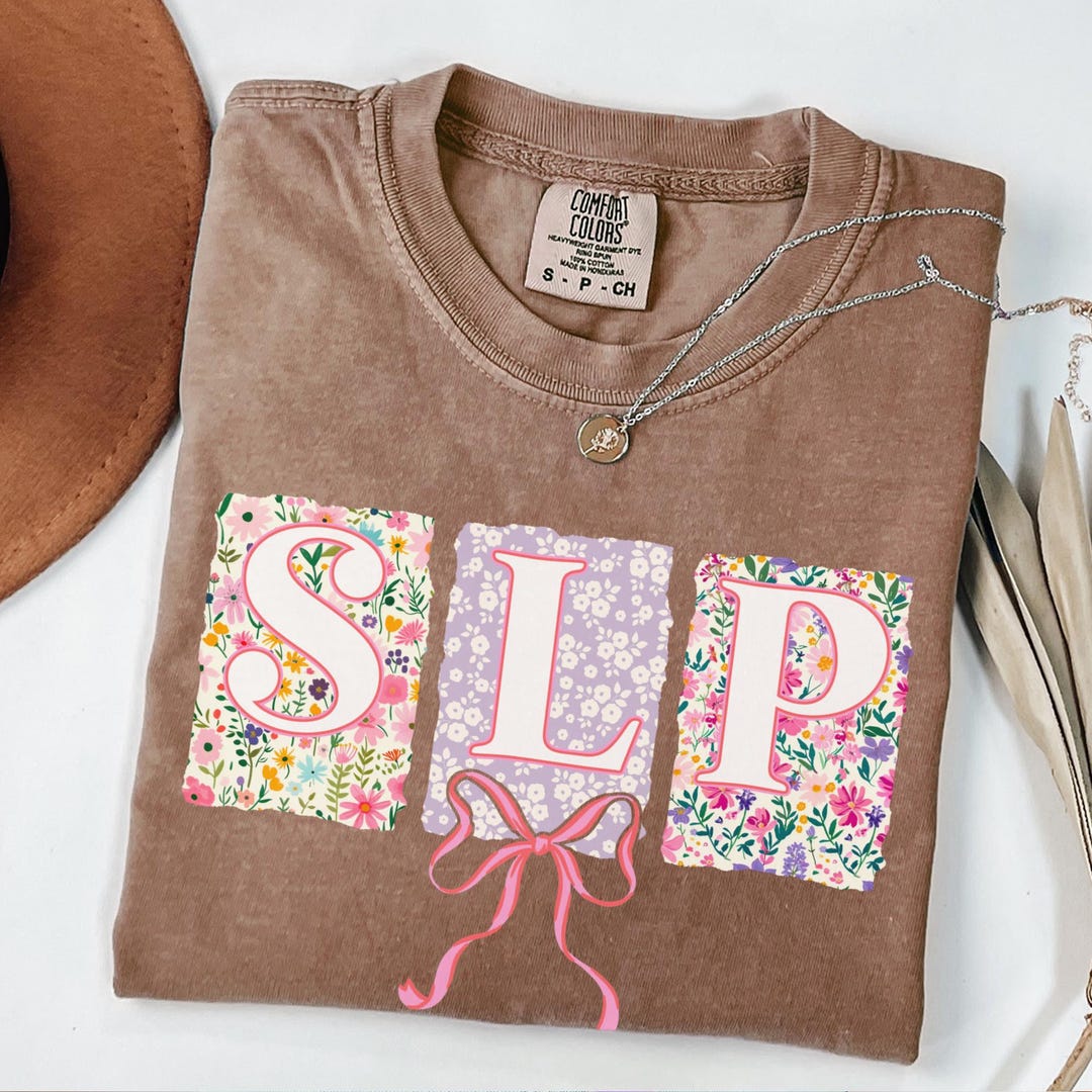 Comfort Colors SLP Shirt: Floral Speech Language Pathologist Tee - Etsy