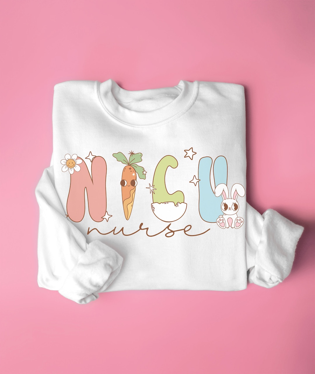 NICU Nurse Easter Sweatshirt Neonatal Nurse Easter Bunny Sweater Nurse ...