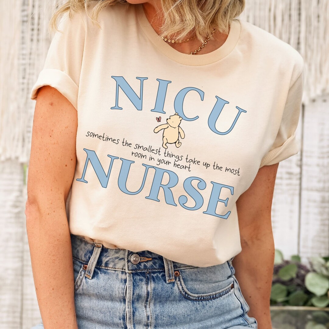 Winnie the Pooh NICU Nurse Shirt, Pooh Bear Neonatal Nurse Shirt ...