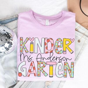 Kindergarten Teacher Shirt, Custom Kindergarten Shirt for Teacher, Cute ...