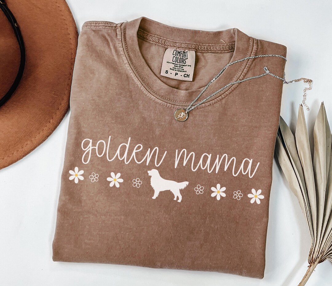 Comfort Colors® Golden Retriever Shirt, Floral Golden Mama T-shirt, Retriever Mom Tshirt, Gift ...