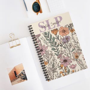 Custom SLP Notebook, Wildflowers Speech Language Pathologist Gift, SLP ...