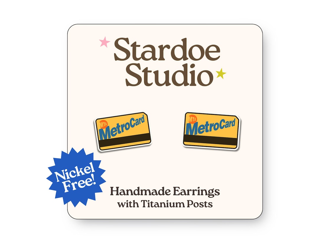 Metrocard Earrings • MTA Studs • NYC Subway Jewelry • New York Gift ...