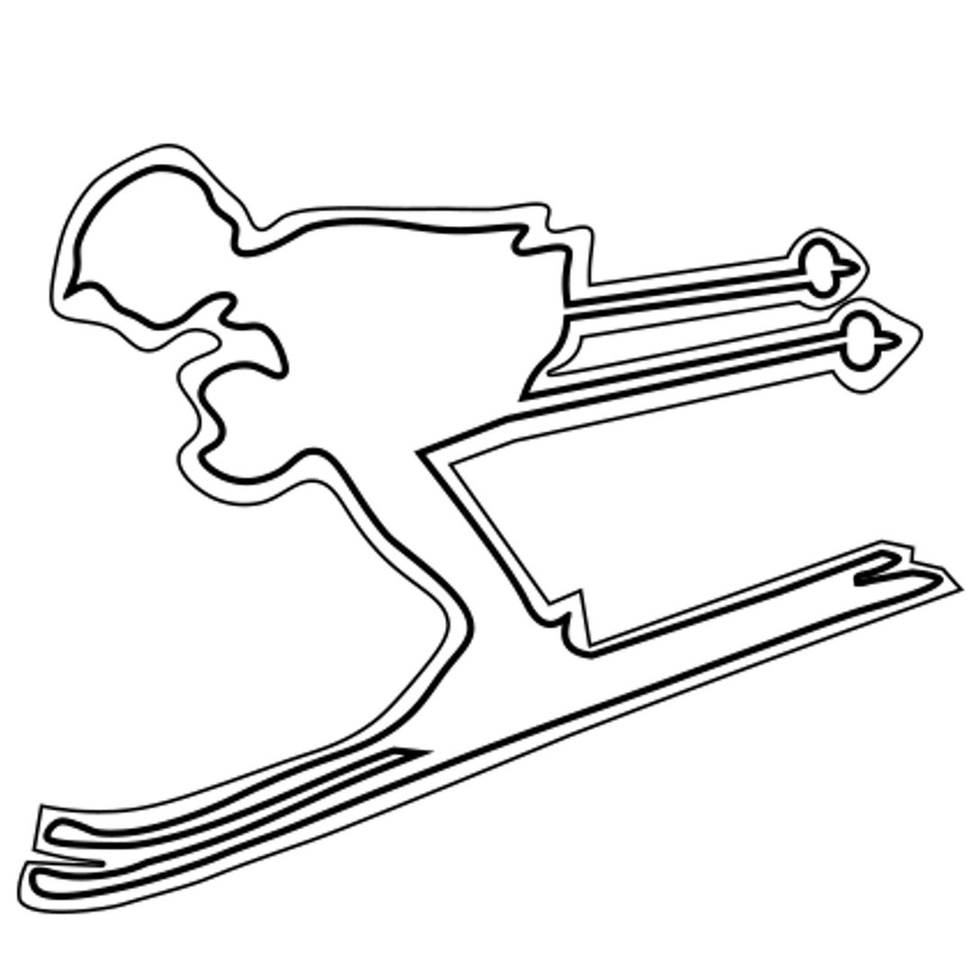 Ski Jump Template Winter Sports Applique Template Skiier - Etsy