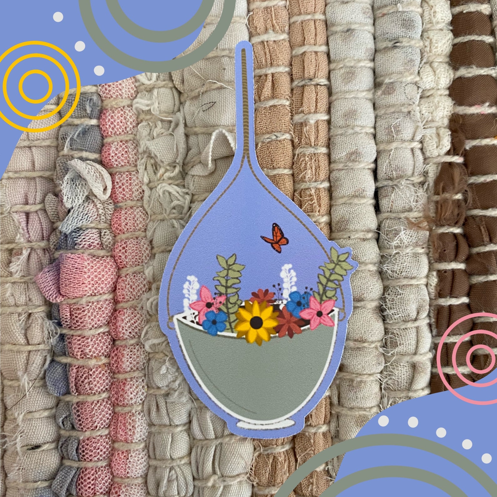 Hanging Flower Pot Plant Sticker Succulent Stickers FREE | Etsy