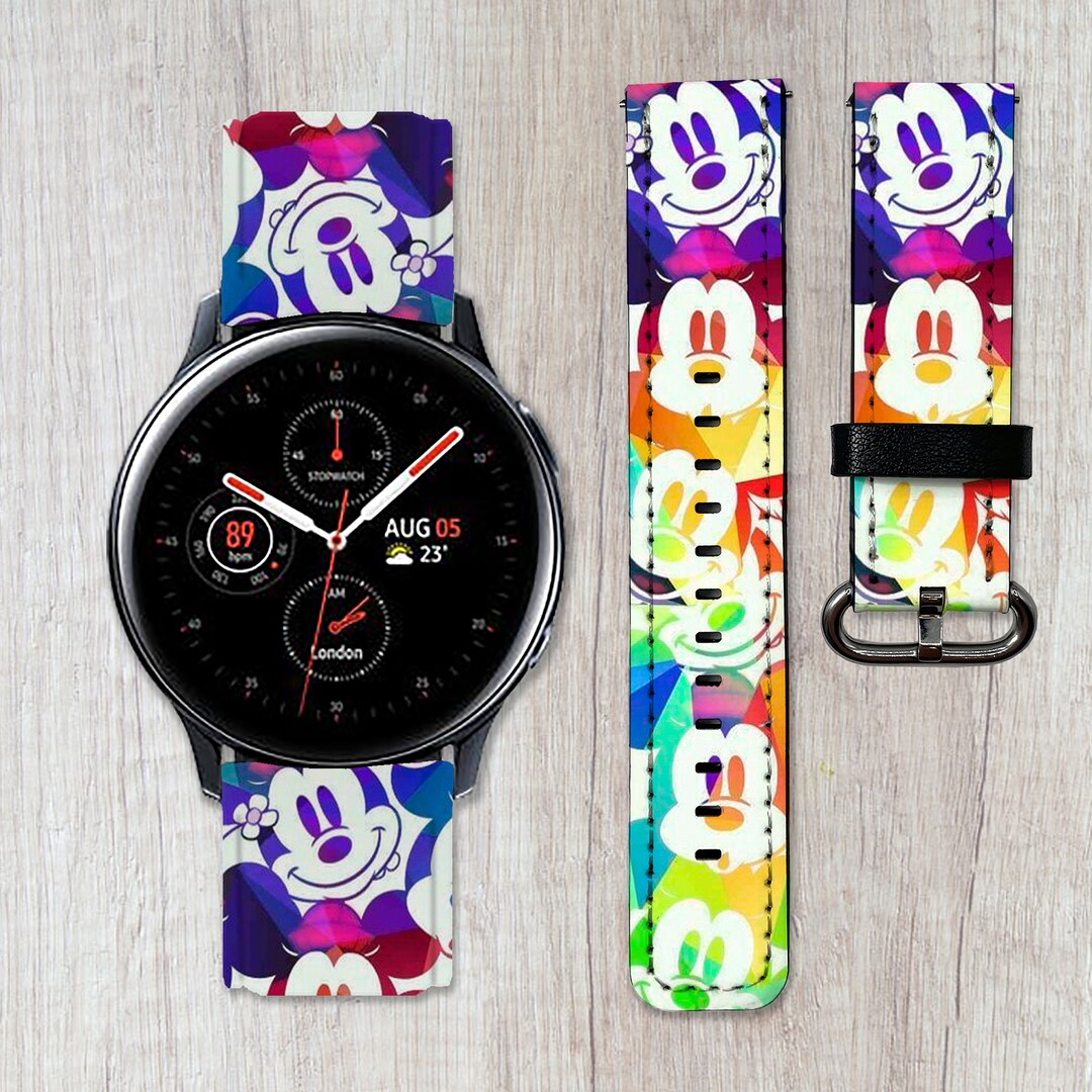 Galaxy Watch 3 4 5 6 7 Pro Band Disney Active 2 40 42 44 45 46 PU ...
