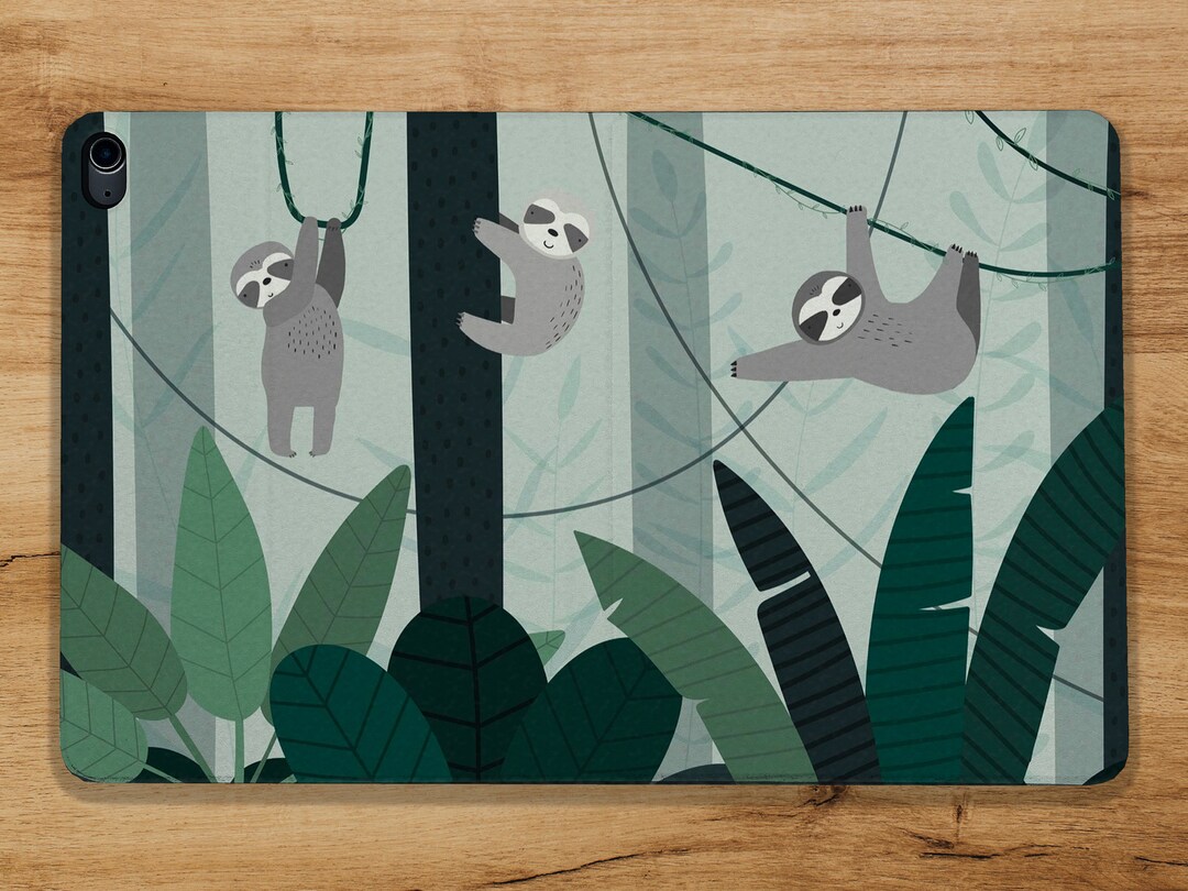 Sloth 2024 iPad 11 Air iPad 13 With Pencil Holder Pro 11" Mini 5 7.9 ...