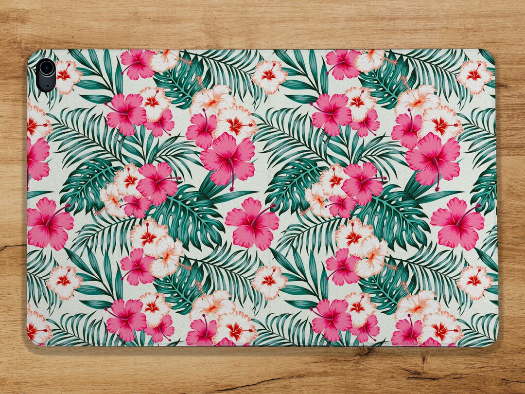 Hawaiian Flowers 2024 iPad 11 Air M2 iPad 13 M4 Pencil Holder Tropical ...