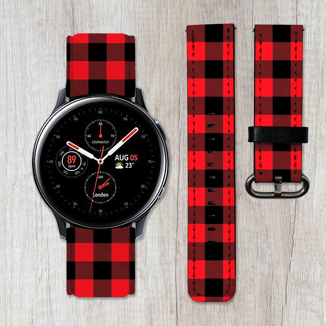 Buffalo Galaxy Watch 3 4 5 6 7 Pro Band Active 2 40 42 44 45 46 Band PU ...