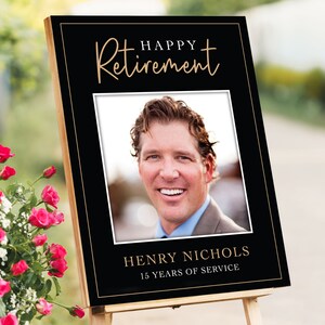 Retirement Welcome Sign With Photo, Party Decorations, Retirement Party ...