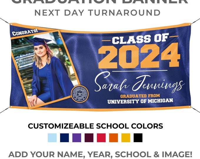 Class of 2024 Graduation Photo Banner Congrats Grad Personalized Party ...