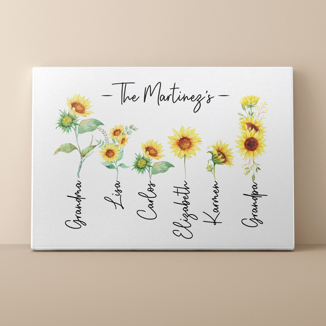 Family Sign, Personalized Sunflower Garden Sign, Grandmas Garden, New ...