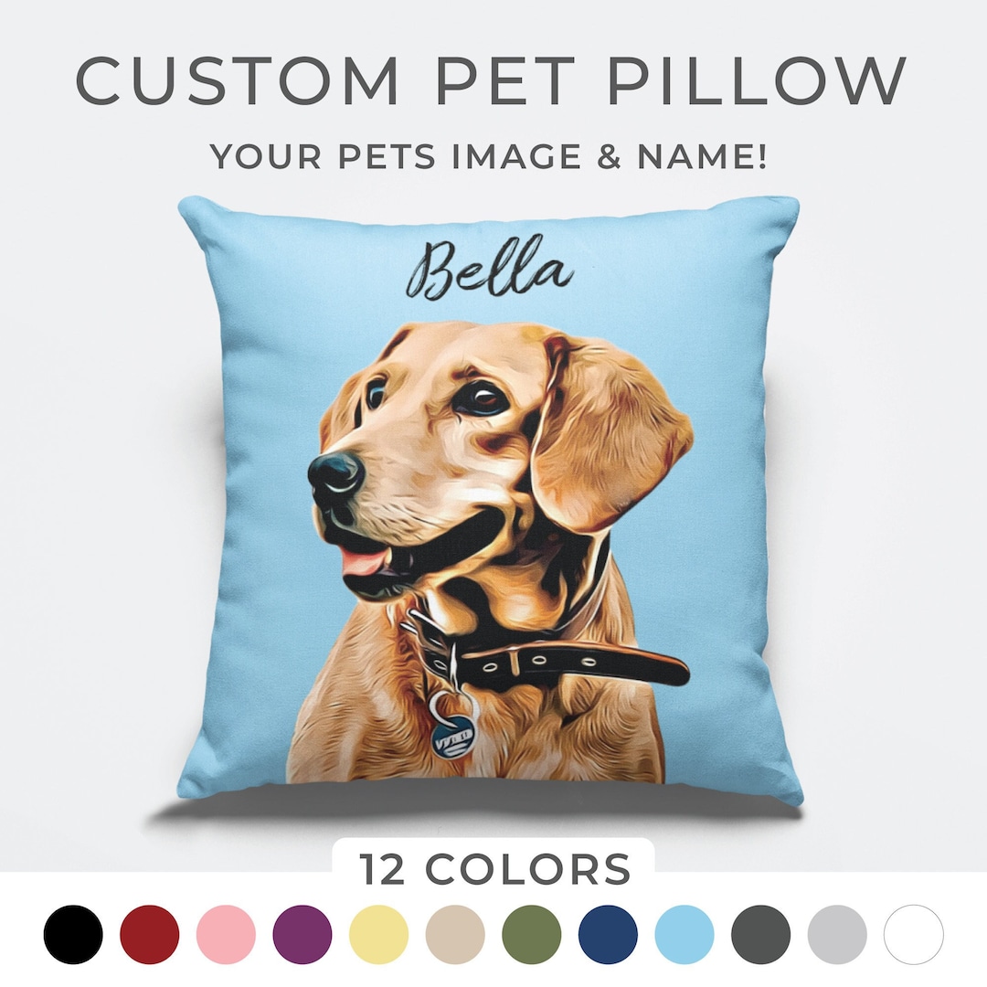 Custom Pet Pillow With Your Pets Photo, Custom Dog Pillow, Pet Memorial Gift, Personalized Cat ...