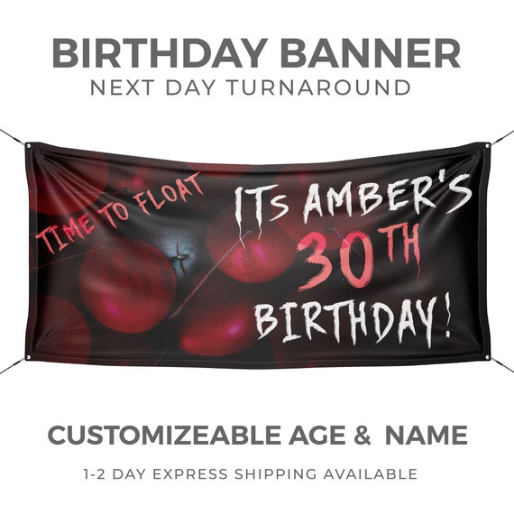 Red Balloon Horror Movie Personalized Halloween Birthday - Etsy