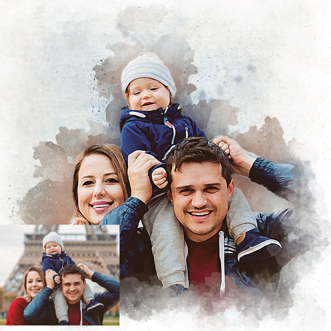 Watercolor Portrait, Custom Fathers Day Gift for Dad, Portrait From ...