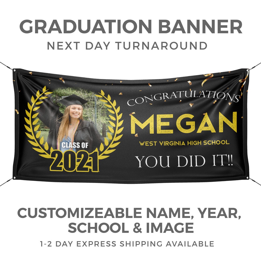 Graduation Banner, Personalized Graduation Gift, Custom Banner for ...