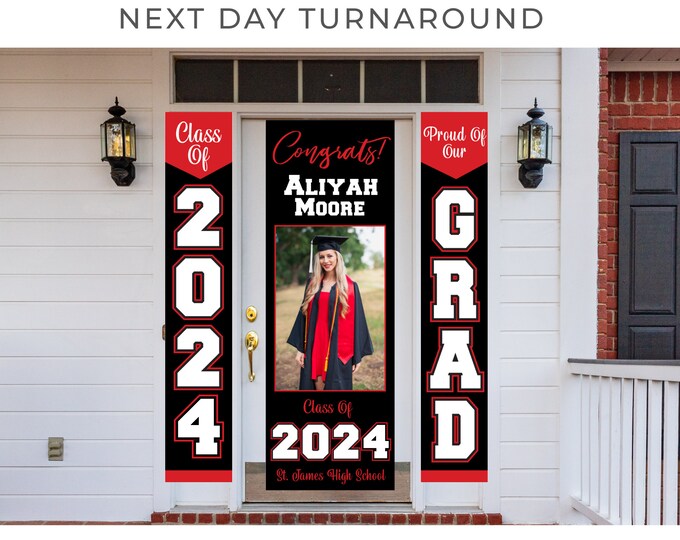 Grad Door Banner Graduation Banner Graduation Door Banner Class of 2024 ...